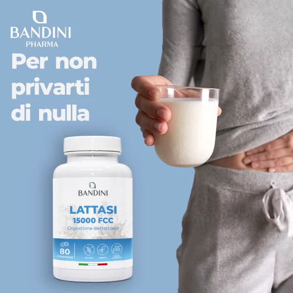 Lattasi 15.000 FCC - 80 compresse per intolleranza al lattosio